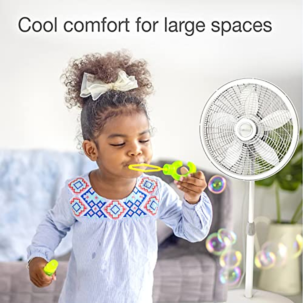 Lasko Oscillating Pedestal Fan, Adjustable Height, 3 Speeds, for Bedroom, Living Room, Home Office and College Dorm Room, 18", White, 1820