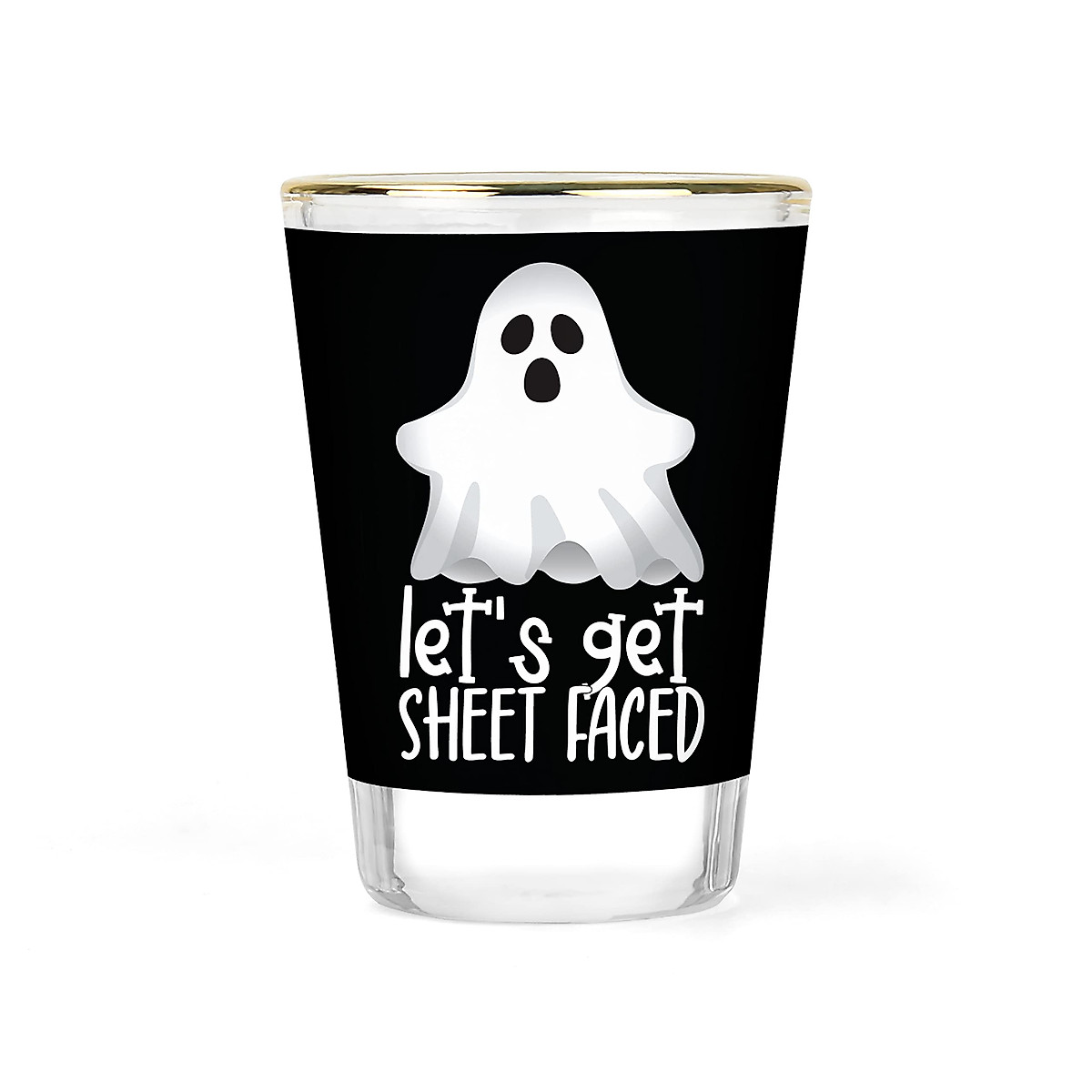Halloween Shot Glass | Let's Get Sheet Faced | Halloween Party Shot Glasses | Ghost Shot Glass | Halloween Gift | Halloween Glass | Happy Halloween