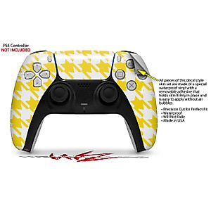 WraptorSkinz Skin Wrap compatible with Sony PS5 DualSense Controller Houndstooth Yellow (CONTROLLER NOT INCLUDED)