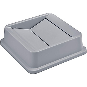 Global Industrial Plastic Swing Lid for Square Trash Container, 35 & 55 Gallon, Gray