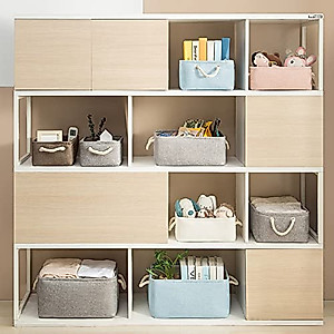 kemengsuer Storage Shelf Baskets Bins Organizer - Decorative Collapsible Fabric Basket with Handles, Storage Bin Box Baskets for Organizing Shelves Gifts Empty Toys - (Small,12.2L×8.3W×4.7H inch)