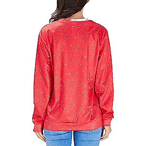 RAISEVERN Womens Ugly Christmas Sweater Funny Sex Design Fake 2 Pieces Pullover Sweatshirt Red 2,XXL
