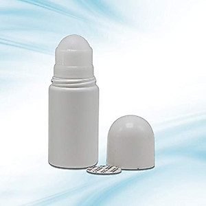 glasstore 4Pcs 50mL Empty Refillable Roll-on Bottle White Plastic Anti-perspirant Roller Bottles Leak-Proof DIY Deodorant Container with Roller Ball