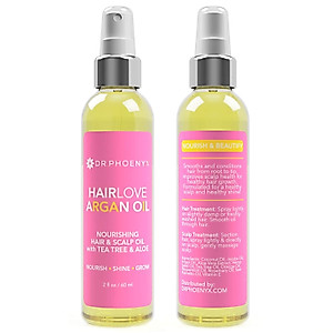 DR. PHOENYX HairLove Argan Oil - Nourishing Hair Oil and Scalp Oil Treatment with Tea Tree Oil, Coconut Oil, Jojoba Oil, Peppermint Oil, Hair Vitamin E, Rosemary Oil - 2.25 fl oz