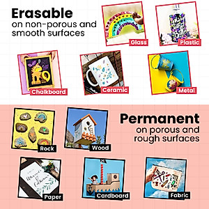 Chalkola White Chalk markers (6 Pack) - White Dry Erase Liquid Chalk Pens for Chalkboard, Blackboard, Window, Bistro, Car Glass, Board, Signs - Erasable ink 6mm Reversible Tip + 50 Chalk labels