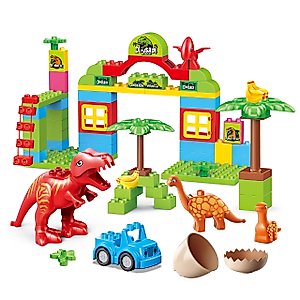 ToyVelt Dinosaur Blocks Toy 72 Piece Jurassic Era, Children's Dinosaur Blocks, Dinosaur Blocks for Kids 3-5, Dino Building Blocks, Dinosaur Building Blocks, for Boys&Girls 3-12 Years Old