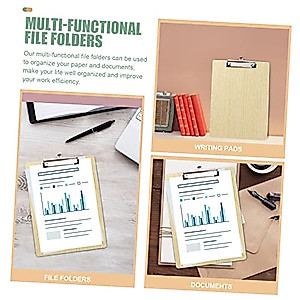 4 pcs Folder Board Paper Folder Plastic folders Office File folders Classroom clipboards Wood Clip hardboard Wooden clipboard Exam Paper Clips Writing Base Plate Clip Board Nurse