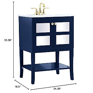 Elegant Kitchen and Bath 24 inch Bathroom Vanity Cabinet - Blue
