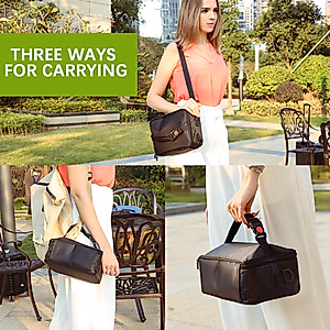 ROTTOGOON Portable Oven, 12V Car Food Warmer Portable Personal Mini Oven Electric Heated Lunch Box for Meals Reheating & Raw Food Cooking for Road Trip/Camping/Picnic/Family Gathering(Black)