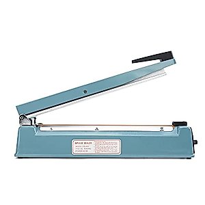 Fuxury 16 Inch Impulse Bag Sealer, Heat Sealer Machine Closer for Cookies, Manual Hot Sealing Machine for Poly Bag & Shrink Wrap with 2 Free Repair Kit (Blue)