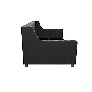 DHP Jordyn Diamond Tufted Upholstered Daybed/ Sofa Bed, Twin Size Frame, Gray Velvet