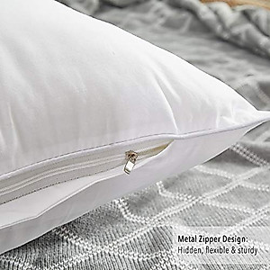 Oubonun 22 x 22 Pillow Inserts (Set of 2) - Throw Pillow Inserts with 100% Cotton Cover - 22 Inch Square Interior Sofa Pillow Inserts - Decorative Pillow Insert Pair - White Couch Pillow