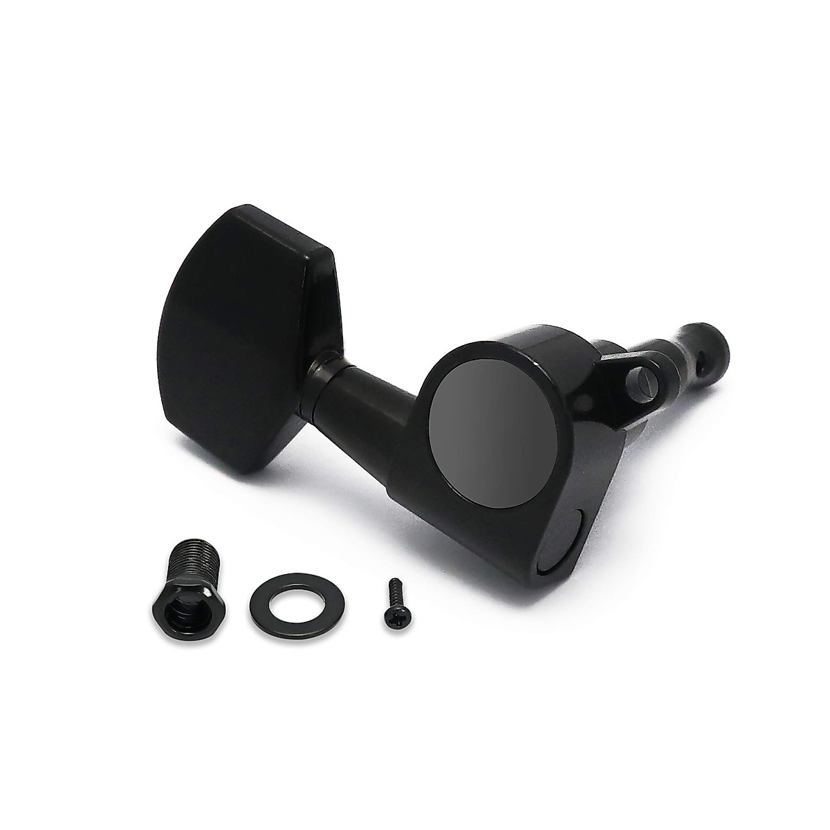 Metallor Sealed String Tuning Pegs Tuning Keys Machines Heads Tuners 6 In Line Right Handed Electric Guitar Acoustic Guitar Parts Replacement Black.