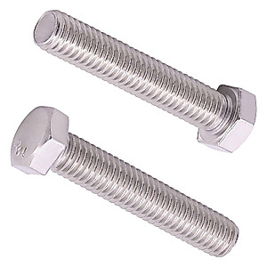 M8-1.25 x 70mm (10 pcs) Hex Head Bolts, 304 Stainless Steel 18/8, Hexagon Head Bolts, Full Thread Coverage, Coarse Thread, Strong, Durable, Thread Size Ranges from 3mm to 20mm Head Bolts, DIN933