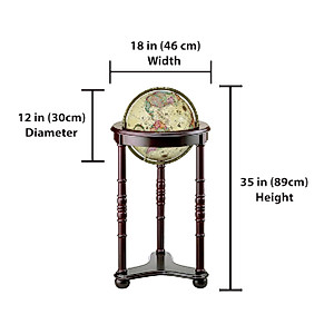 Replogle Globes Lancaster Illuminated Globe, Antique Ocean, 12-Inch Diameter, Large, Off- White