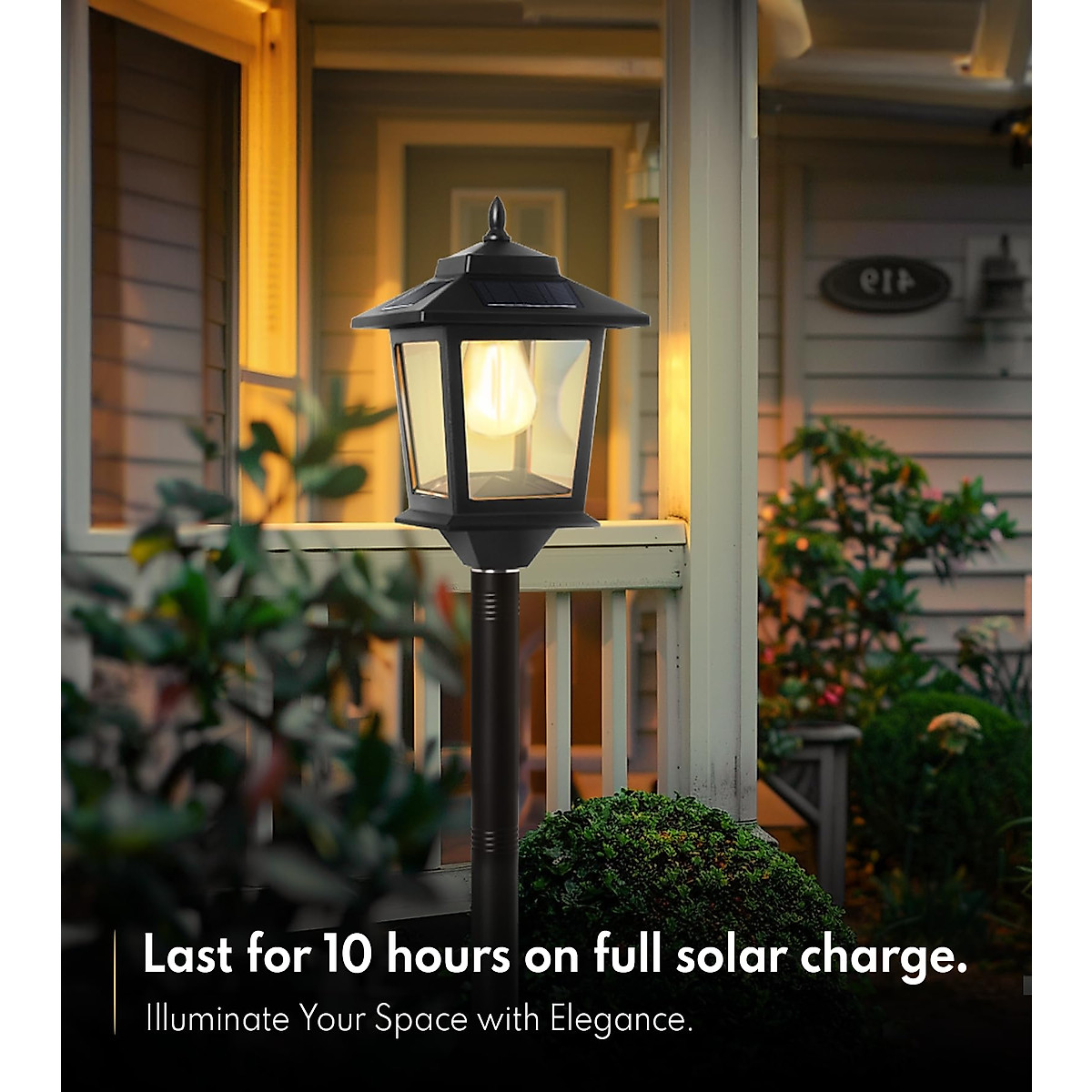 PASAMIC 63" Solar Lamp Post Lights 2Pack, Outdoor Post Lights Waterproof, Pole Lights Outdoor, Decorative Floor Lamp for Patio, Warm White, Replaceable Bulb