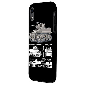 iPhone XR M5A1 Light Tank American WW2 Tanks Infographic Diagram Case