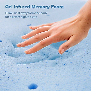 Irvine Home Collection Queen Size 8-Inch, Gel Memory Foam Mattress, Medium Firm Feel, Breathable, Cool Sleep and Pressure Relief, CertiPUR-US Certified, Temperature Balanced