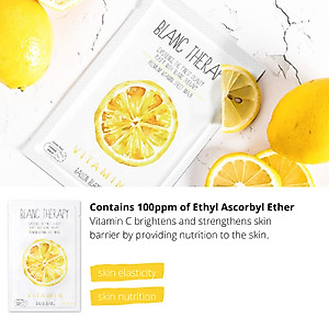 BALLONBLANC | Blanc Therapy Premium Sheet Masks | Relaxing Spa Self Care Gifts | Moisturizing Aloe and Vitamin, Skin Nutritional Korean Facial Masks for All Skin Types | 6 Masks