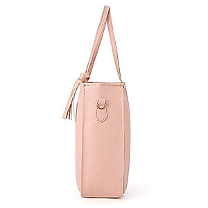 Kovaky 4pcs 2021 Bags Sets for Women Four-Piece Shoulder Bag Messenger Bag Wallet Handbag Totes Gifts for Ladies Pink