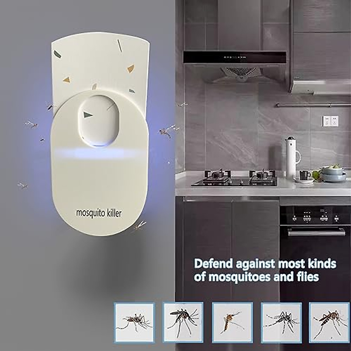 Qremove Flying Insect Trap Plug-in Fly Trap Indoor Gnat Moth Catcher Fly Tapper with Night Light Sticky Trap Boards UV Attractant Catcher for Home Office(3Packs)