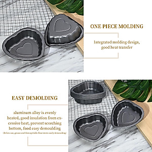 LIDSCURA 10 pcs Mini Fluted Tube Pan, 4 Inch Carbon Steel Fluted Cake Mold Cup with Flower Shape, Nonstick Cake Pan Mini Tube Oven Baking Mold for Cupcake, Bread, Bavarois, Brownie, Love Heart Shape