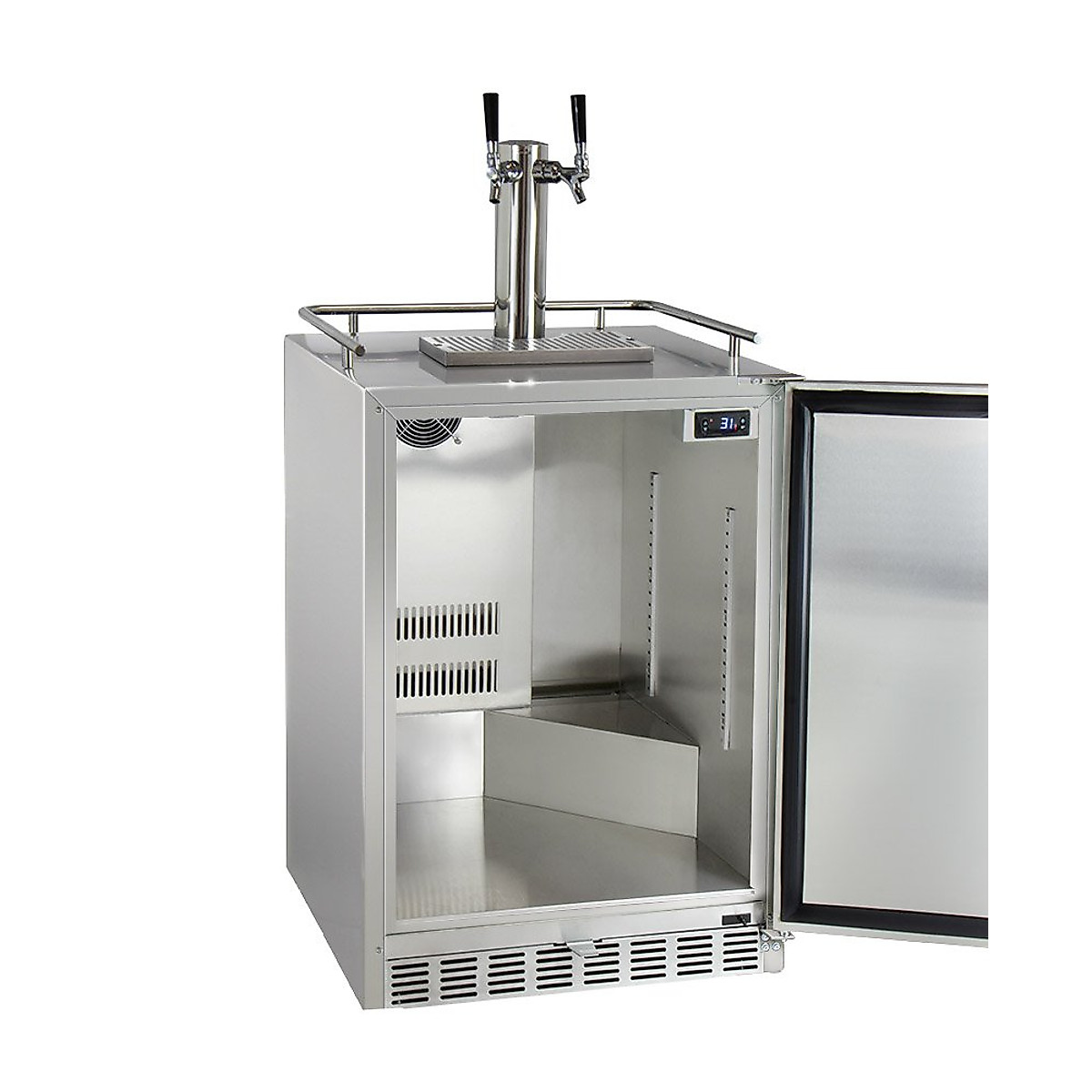 Kegco Kegerator 24" Wide Dual Tap Stainless Steel Undercounter Beer Dispenser HK38SSU-2