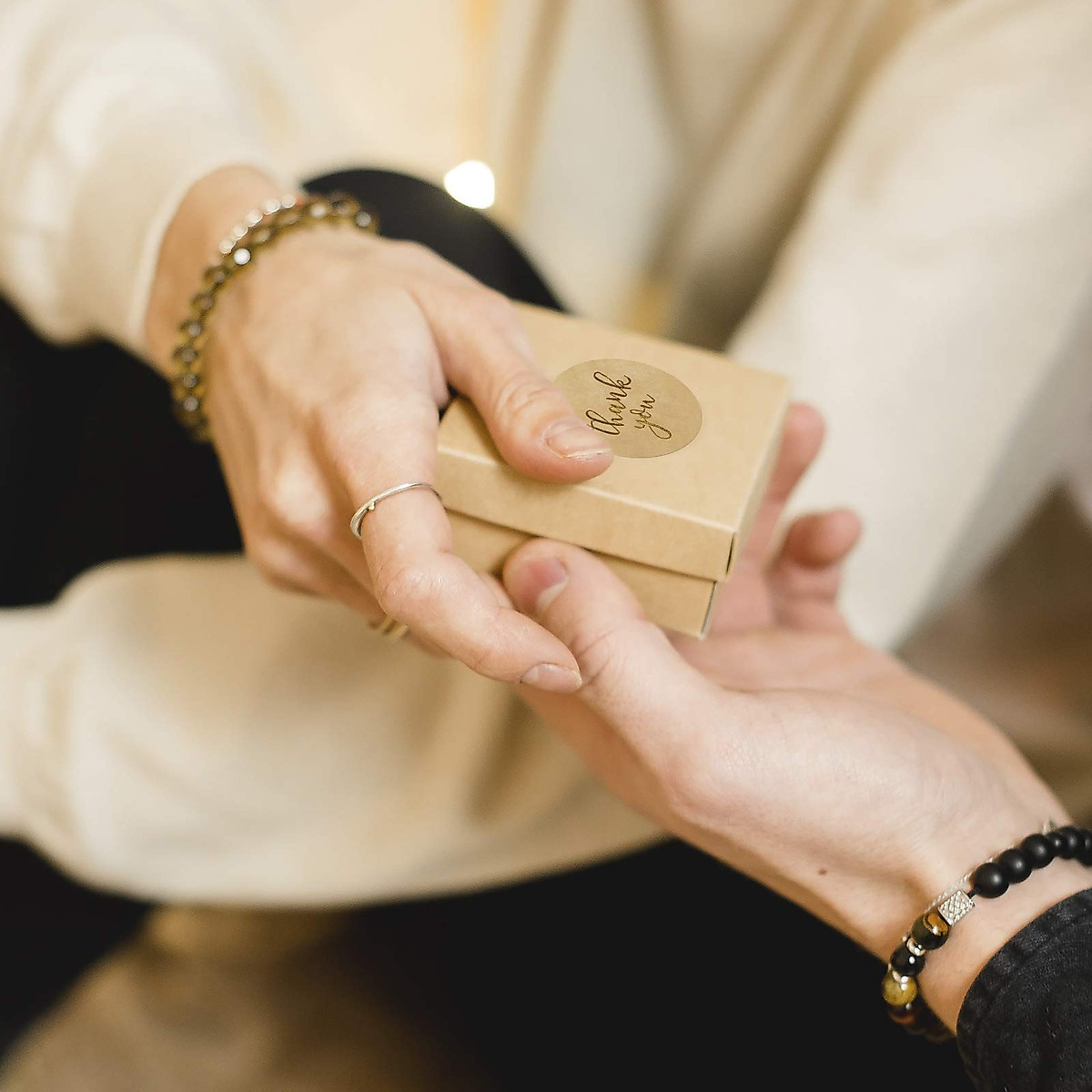 Walnutty 1000PCS Thank You Stickers, Thank You for Supporting My Small Business Stickers, 1 inch Round Holographic Thank You Gifts Sticker, Small Thank You Labels for Business, 500PCS Each Roll