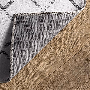 nuLOOM Moroccan Blythe Machine Washable Area Rug, 8' Square, Grey