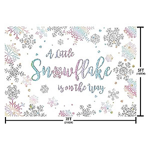AIBIIN 7x5ft Snowflake Baby Shower Backdrop Winter Colorful Silver Snowflake Baby Shower Party Decorations for Girl Wonderland Gradient Glitter Snowflake Baby Shower Background Banner Photoshoot Props