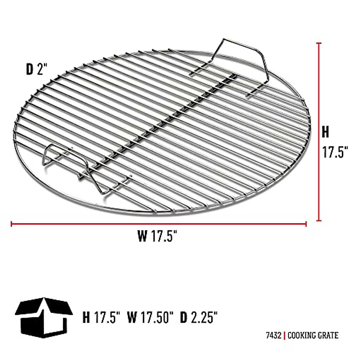 Weber Cooking Grate, 17.5 inches, Heavy Duty Plated Steel