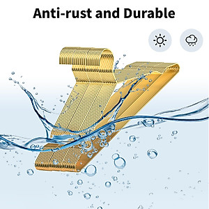 Metal Hangers 30 Pack Heavy Duty, Strong Wire Clothes Hangers with Notches, Space Saving Hangers Bulk for Standard Size Coats, Shirts, Suits, Pants,Gold