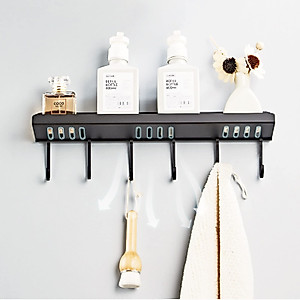 hotwolf 10Pack Stainless Steel J Shaped Hooks,Black Wire Rack Hooks,Heavy Duty S Hooks,Multi Purpose Storage Hooks,Hanging Metal Hooks for Kitchenware Towels Handbag