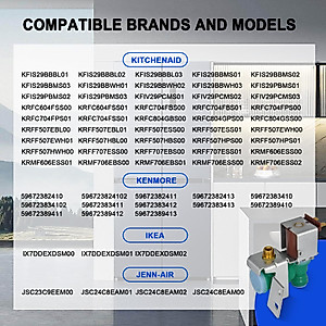 W10394076 W10865826 Refrigerator Water Inlet Valve Compatible with Whirlpool, Kitchen-Aid Refrigerator, Replacement for K-78282 W10726788 W10833705 W10872966 WPW10394076