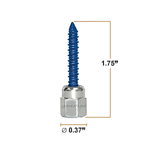 Sammys 8059957-25 Vertical Anchor Super 3/8 in. Threaded Rod Fitting, 5/16 x 1 3/4 in. Screw, Silver and Blue, 25 Piece