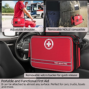 Besst Survivor Comprehensive First Aid Kits- Advanced Trauma Kits with Labeled Compartments, Large Emergencies Medical Kits for Car, Home, Camping and Outdoor Emergencies -252 Piece Set