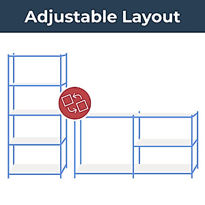Garage Shelving Units - 71" H x 35" L x 24" W - Heavy Duty Racking - Shelves for Storage -1 Bay - Blue - 5 Tier - 2000LB Capacity (400LB Per Shelf) - Workshop, Shed, Office - 5 Year Warranty