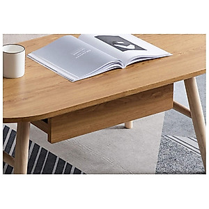 Solid Wood Coffee Table with Drawer Storage Simple Modern End Table for Living Room Bedroom Living Room Bedroom Tea Table (Color : Wood Color)