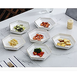 KOWMcp Dinner Plates Hotel Restaurant Home Kitchen Cold Dish Plate Ceramic Fruit Cutlery Plate (Color : F)