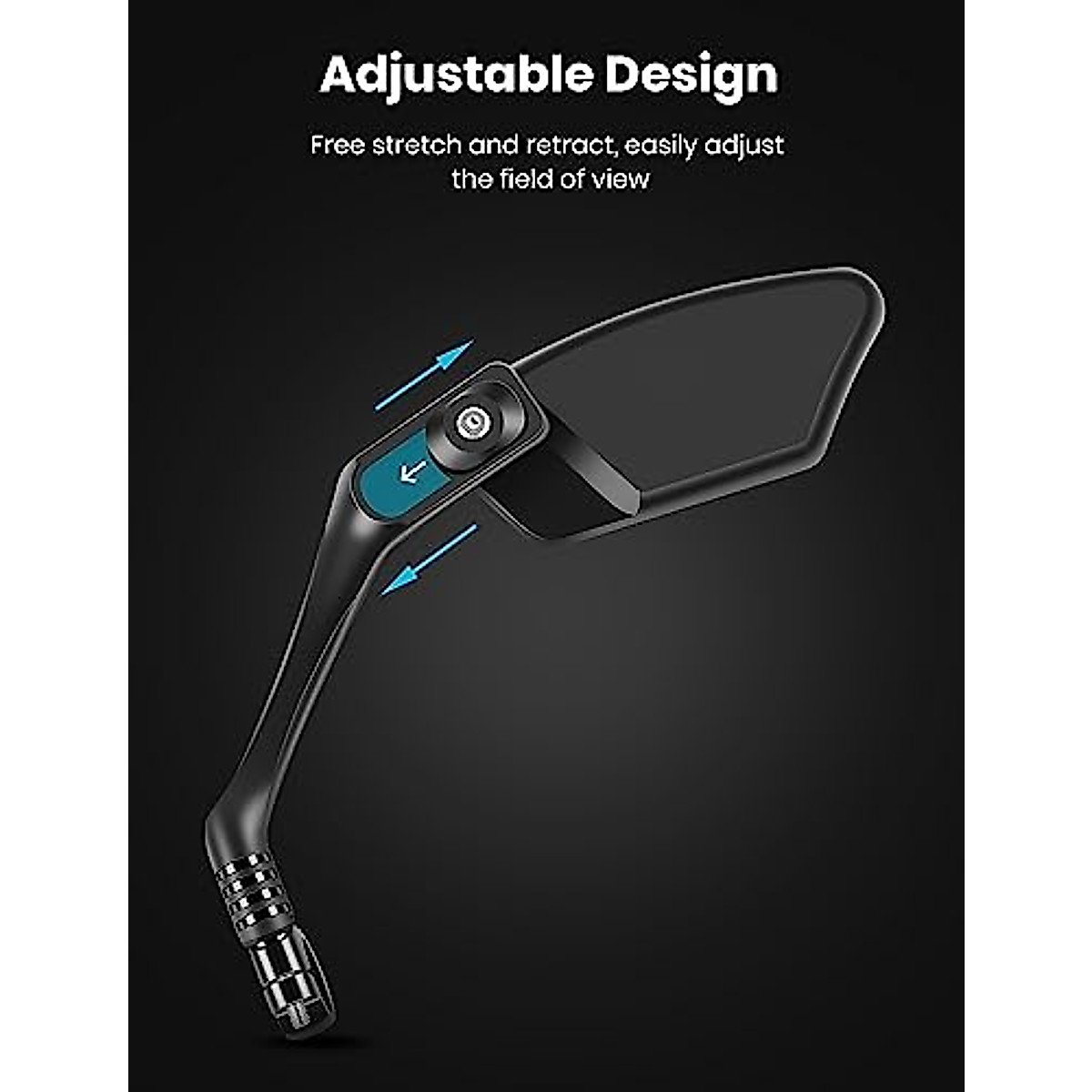MAGICYCLE 2023 New 360 degree retractable Bike Mirrors 1 Pair Handlebar Rear View Mirror E-Bike Mirrors Adjustable Rotatable Safe Wide Angle HD Glass Bicycle Mirrors for Handlebars