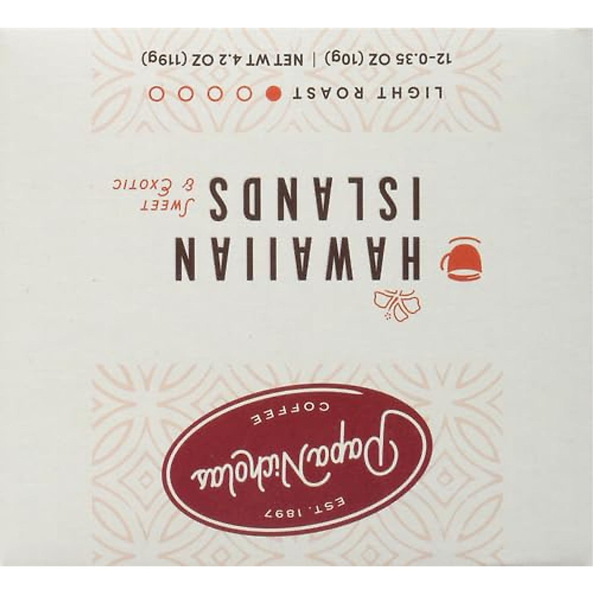 Papanicholas Coffee Single Serve Coffee Cups, Fits Keurig K Cup Brewers, Coffee Pods Hawaiian Islands Blend,12 Ounce