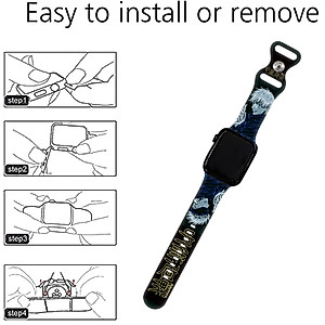 Anime Watch Band Compatible with Apple Watch Band 38mm 40mm 41mm Japanese Anime Soft Silicone Watch Bands Boys and Girls for iWatch Series 9 8 7 6 5 4 3 2 1 SE