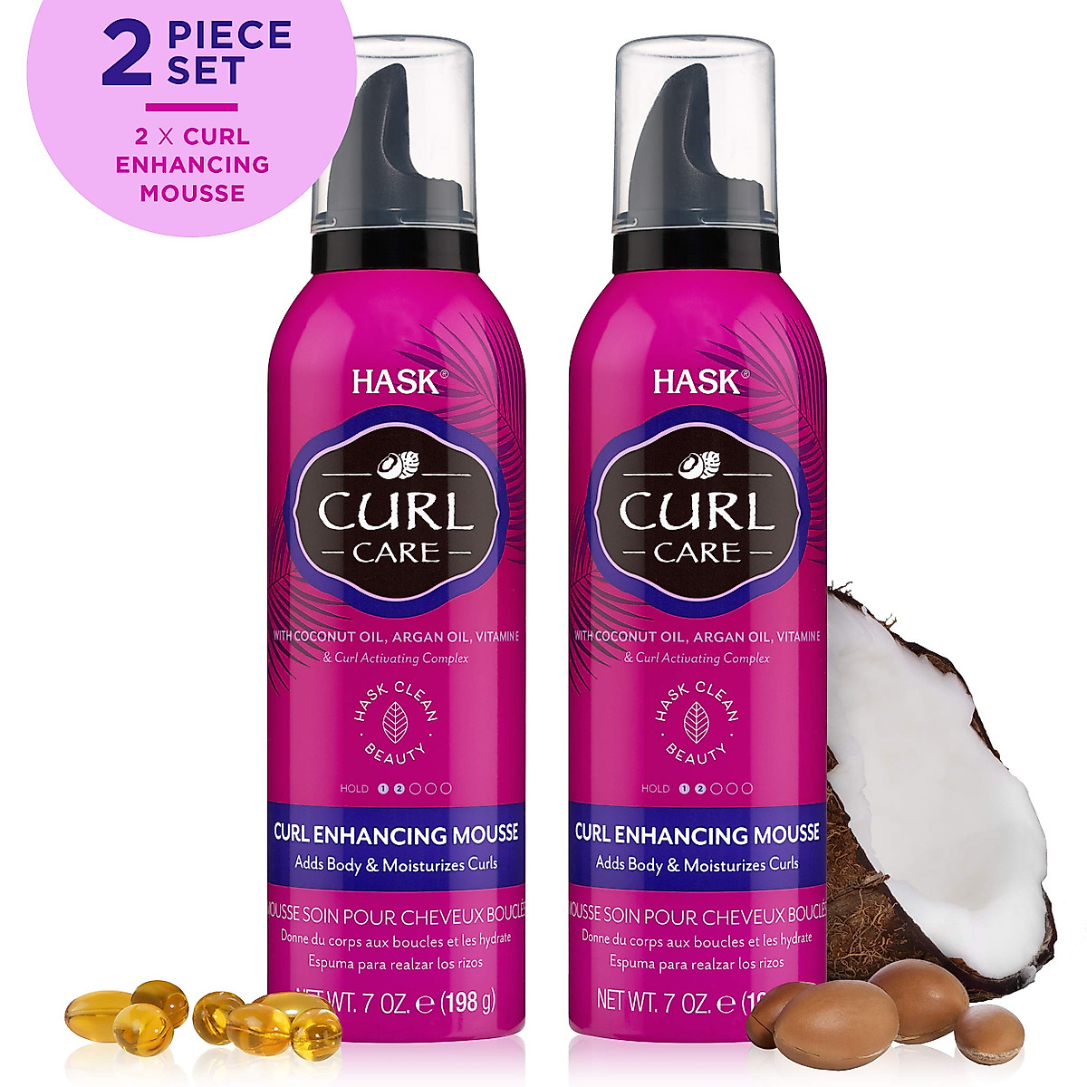 HASK CURL CARE Curl Enhancing Mousse Bundle - Vegan, Cruelty-Free, Color Safe, Gluten-Free, Sulfate-Free