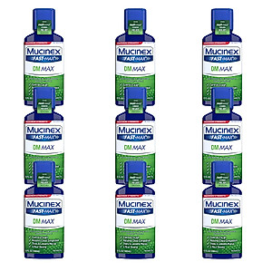 Mucinex Fast-Max Adult DM Expectorant and Cough Suppressant Liquid, 6 oz (Pack of 9)
