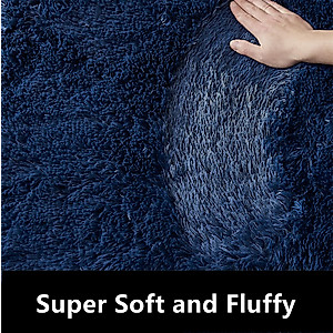 YQQRIGRO Rugs for Living Room, Navy Blue Rugs for Bedroom, Large Fluffy Area Rugs 5x7 Clearance for Playroom Soft Modern Shag Rugs Cute Carpets, Indoor Throw Rugs for Nursery, Dorm and Girls