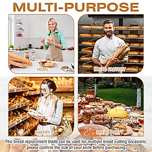 Therwen Bread Bow Knife Blades Stainless Steel Replacement Blade Bread Blade with Screws for Cake Homemade Bread Cutting Wooden Bread Knife, 10.8 Inches (12 Pcs)