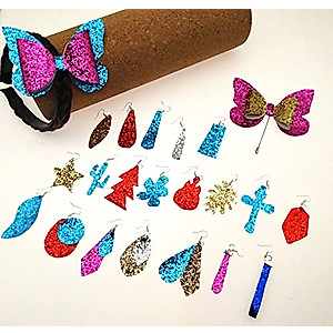 Glitter Faux Leather Sheets 10 Pack Chunky Crude Glitter Leather Sheets for Earring Keychains Craft Sewing Fabric,A4 Size,30cmx21cm (Chunky)