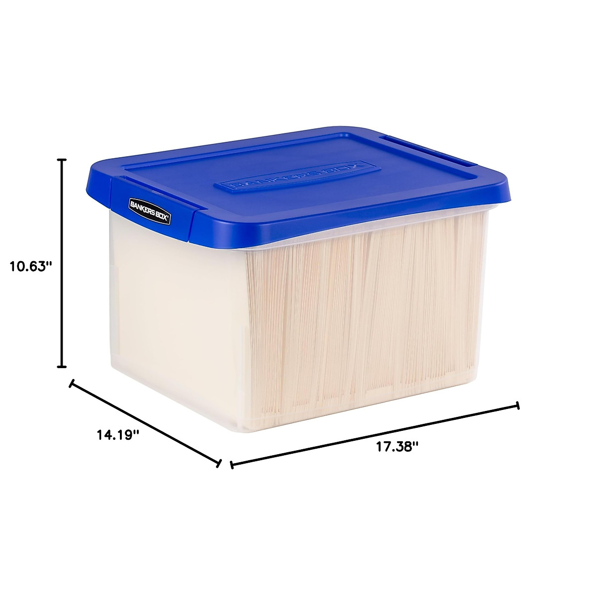 Bankers Box Heavy Duty Plastic File Storage Box with Hanging Rails, Letter/Legal, 1 Pack (0086205)