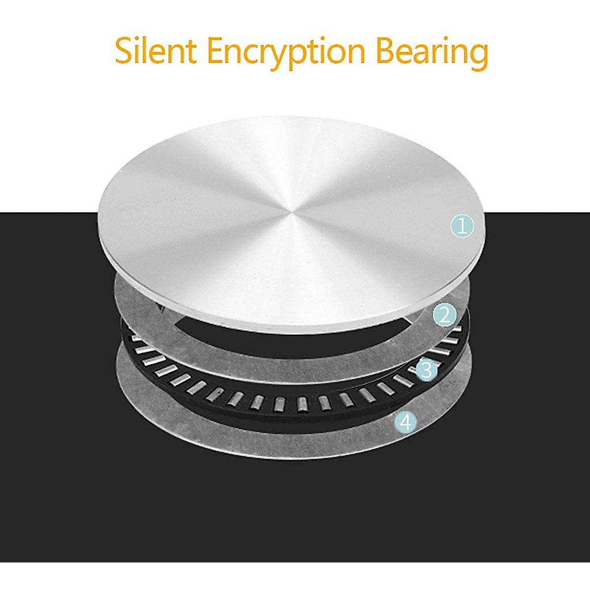 ADKINC Tempered Glass Lazy Susan Turntable for Round Table, Lazy Susan Swivel ,Kitchen Dining Round Lazy Susan Turntable Bearings.80cm（12-Inch, Transparent）