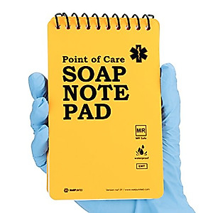 Warp United 5-Pack Full Waterproof EMT Point of Care SOAP NOTE Notepad 6" x 3-3/4" MRI Safe version na1.02
